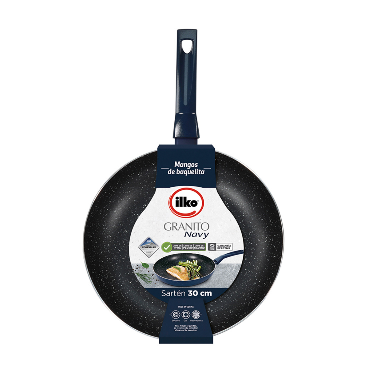 Sartén Ilko Granito Navy 30 cm Azul | DelSol