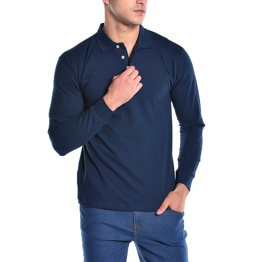 Playera Manga Larga Tipo Polo | DelSol