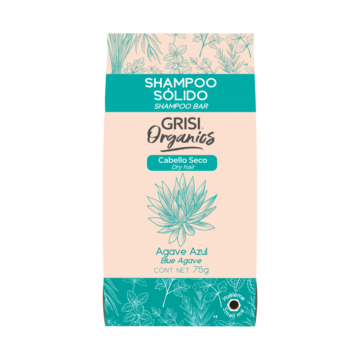 Shampoo Sólido Grisi Organics Agave Azul 75 g | DelSol