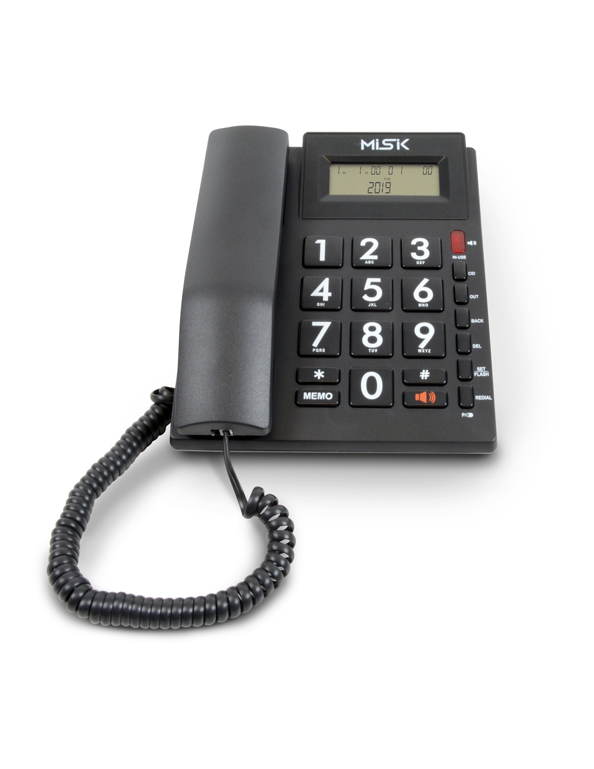 Teléfono de Escritorio Misik Números Grandes Negro MT862 | DelSol