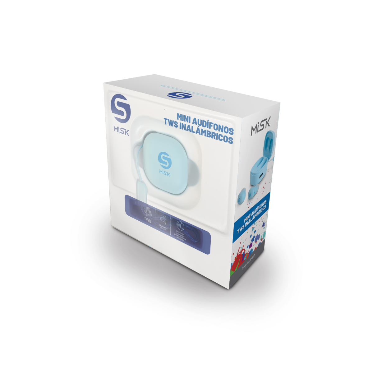 Mini Audífonos TWS Inalámbricos Misik Azul MH621 | DelSol