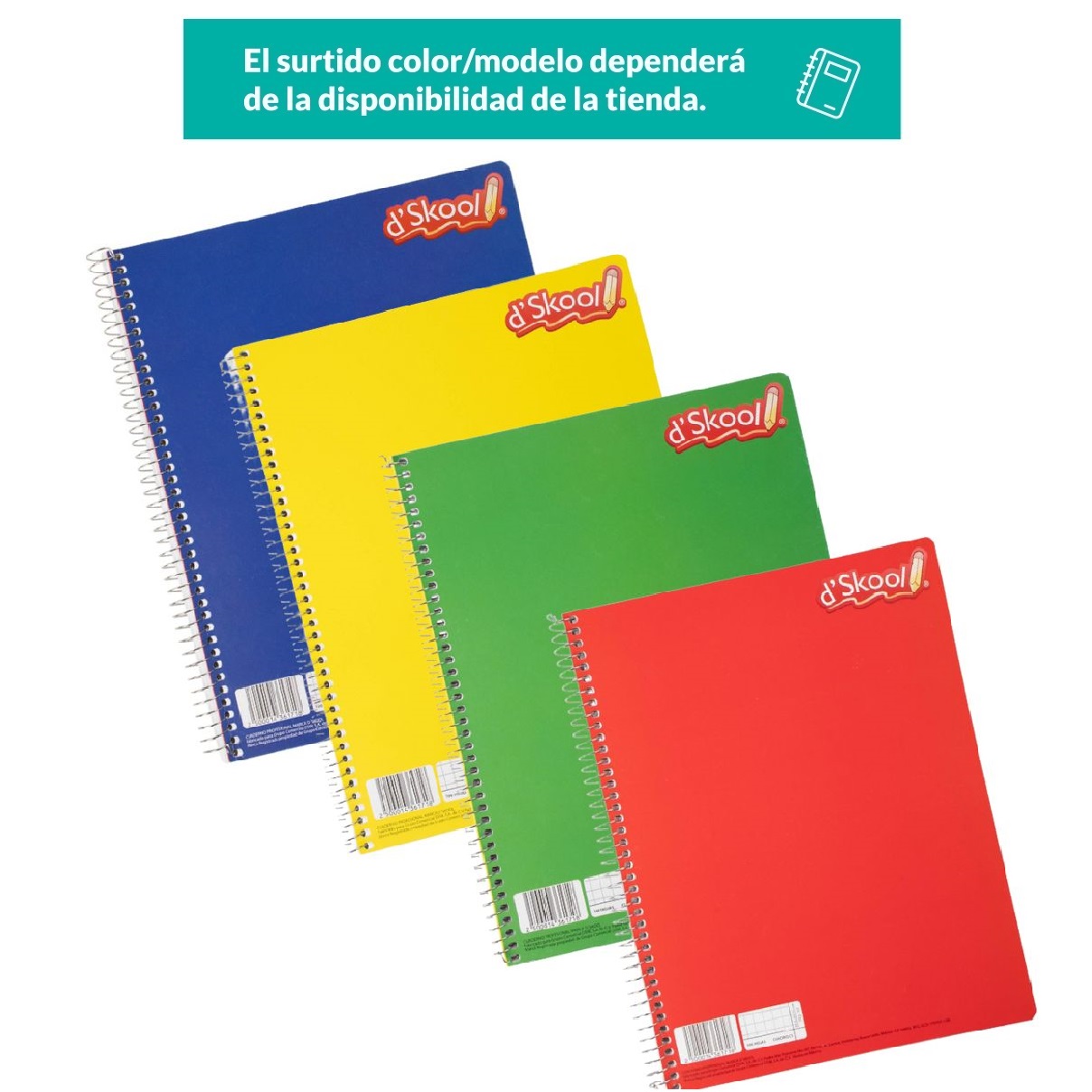 Pack 10 Cuadernos Profesionales d'Skool Cuadro Chico 100 hojas Liso | DelSol