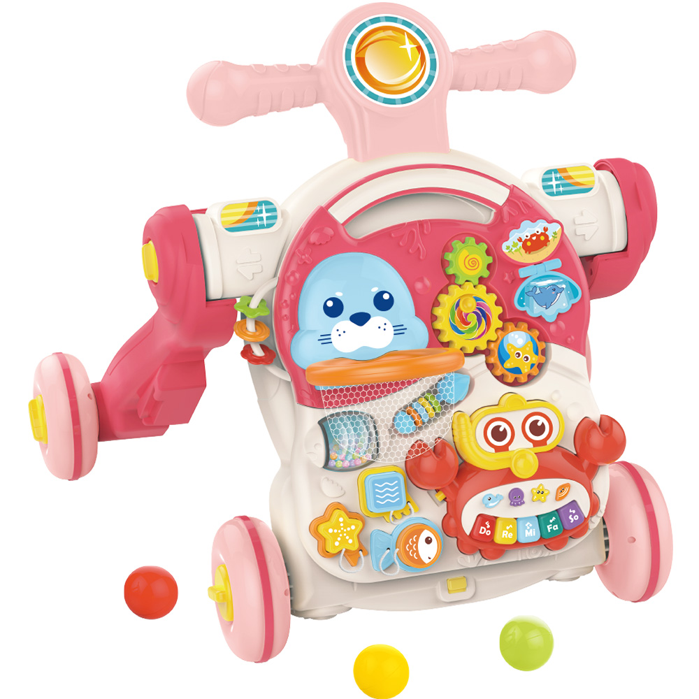 Andadera 4 en 1 Baby Active con Luz y Sonido Rosa | DelSol