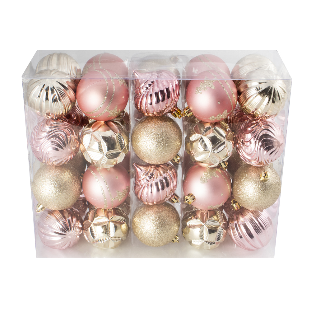 Esferas Christmas Accents 6 cm Rosa con Champagne 40 Piezas | DelSol