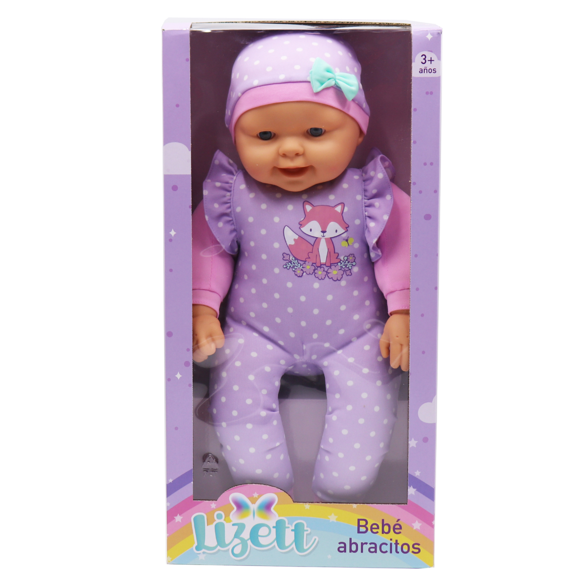 Muñeca Lizett Bebé Abracitos Morado con Rosa | DelSol