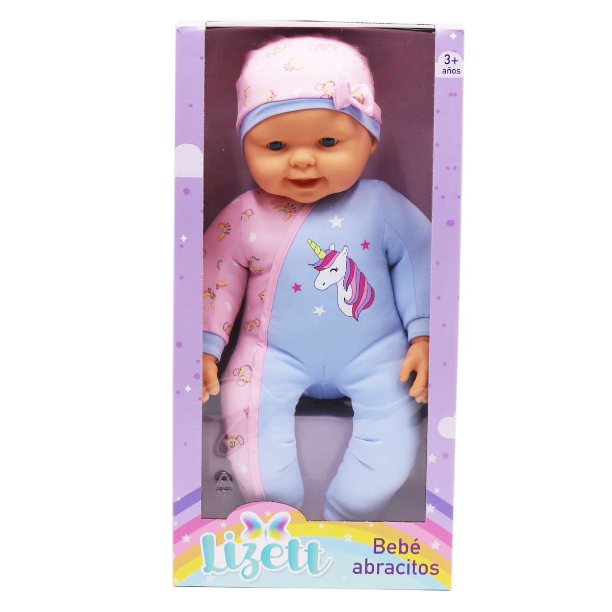 Muñeca Lizett Bebé Abracitos Azul con Rosa | DelSol
