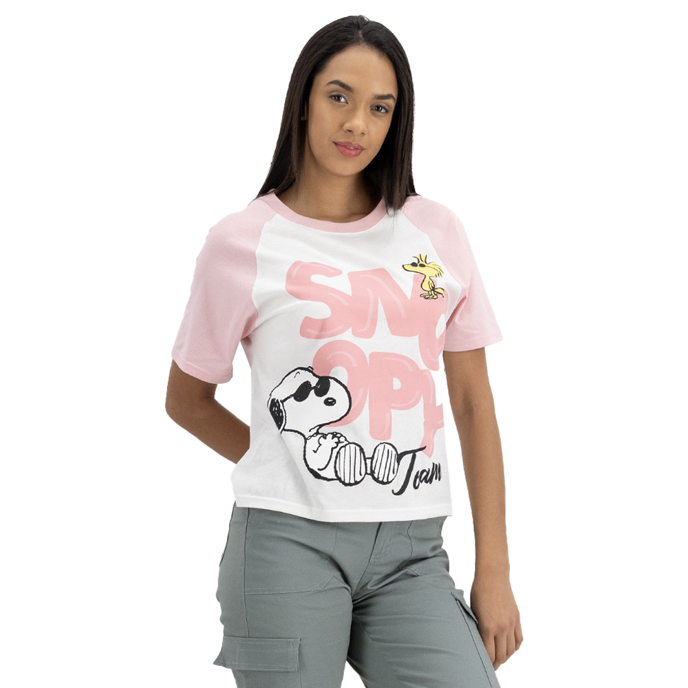 Playera Peanuts Mujer Diseño Frontal Snoopy Y Woodstock | DelSol