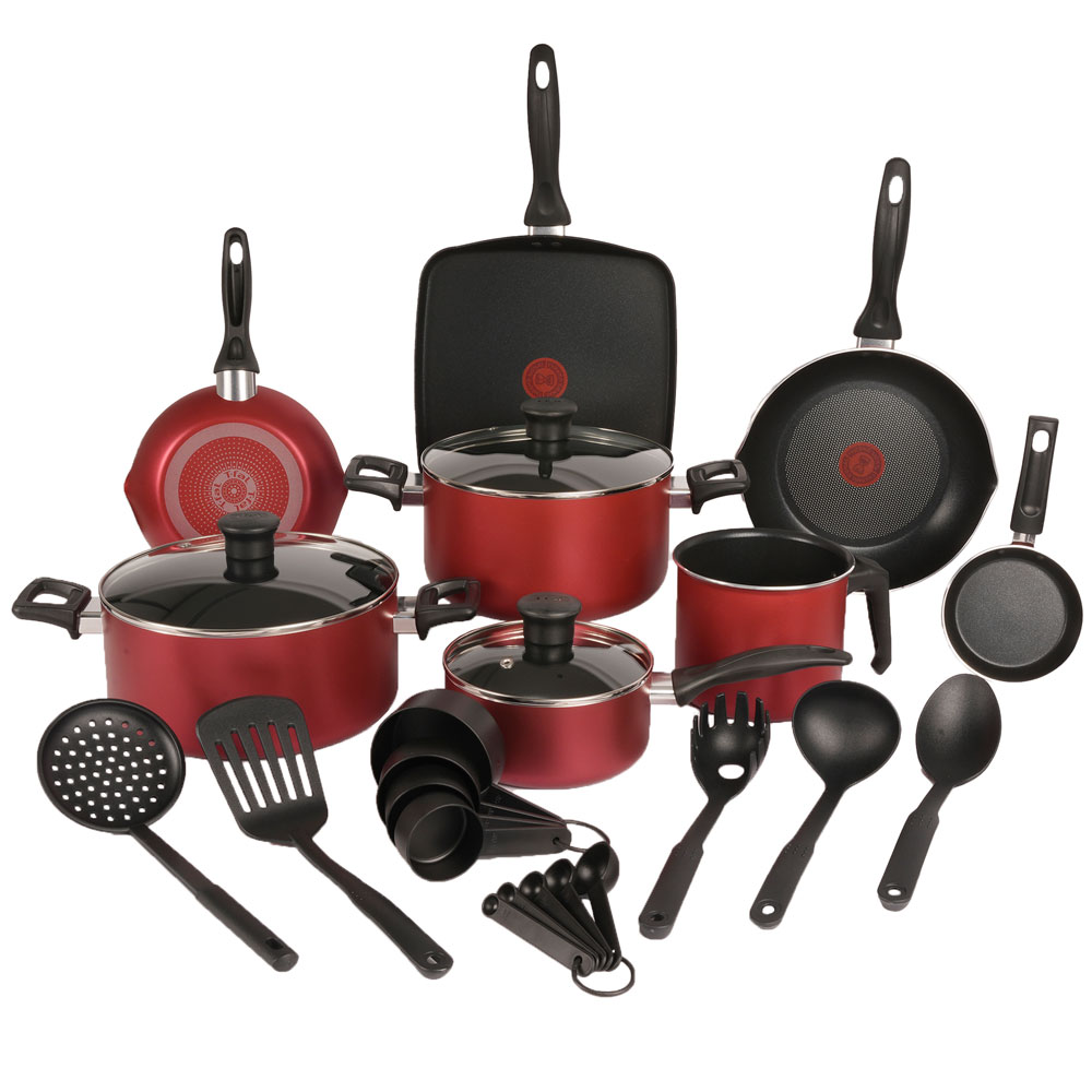 Batería de Cocina T-Fal Family Cook 25 Piezas Rojo | DelSol