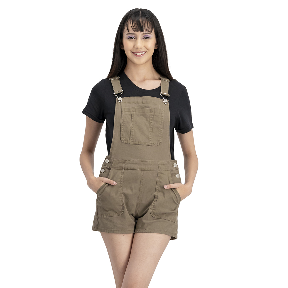 Overol De Short Red Sky Mujer Juvenil Bolsas Laterales | DelSol