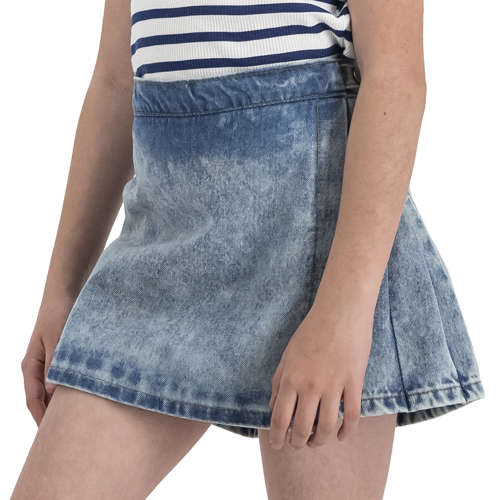 Falda Short Tipo Mezclilla Fantastic Niña Elástico En Cintura | DelSol
