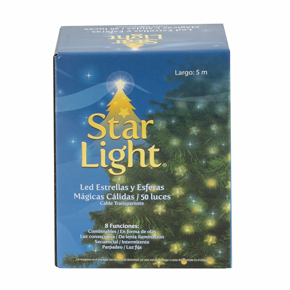 Serie Led Estrellas y Esferas Star Light Luz Cálida 5 m | DelSol