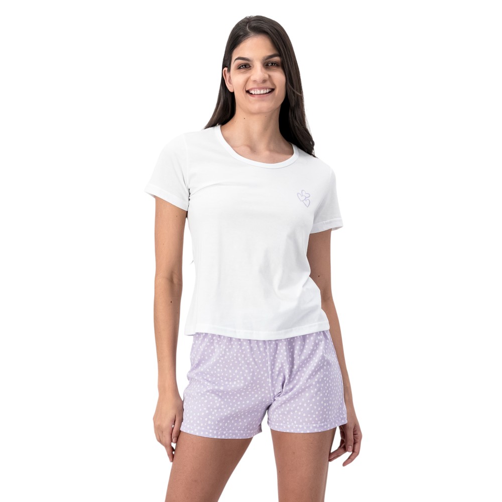 Pijama Mon Amour Mujer Detalle En Pecho Lila | DelSol