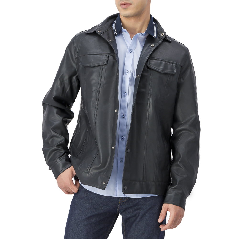 Chamarra Tipo Vinipiel Hummo Hombre Bolsas En Pecho | DelSol