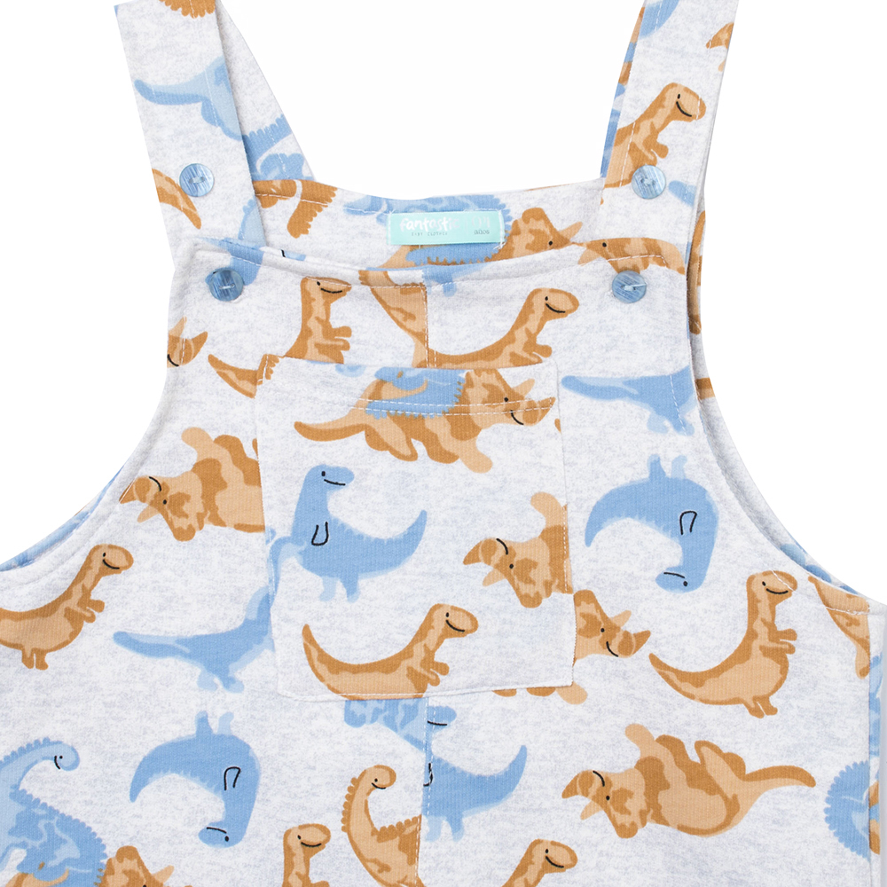 Overol Fantastic Bebé Estampado Dinosaurios | DelSol