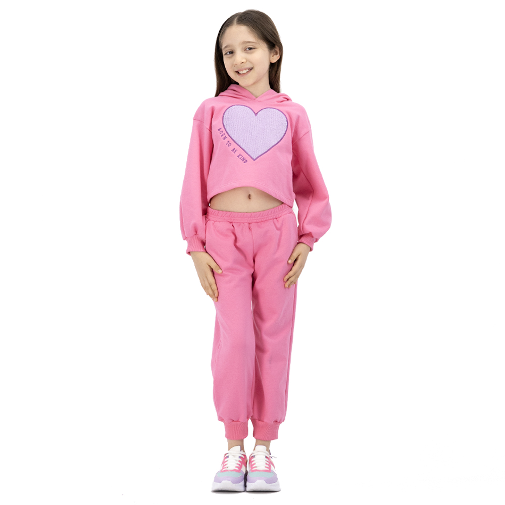 Conjunto Sudadera Y Pants Fantastic Niña Estampado Corazón | DelSol