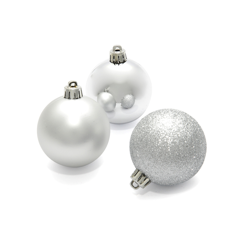 Esferas Christmas Accents 6 cm Plata 24 Piezas | DelSol
