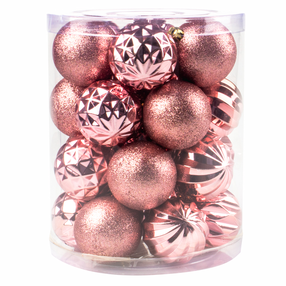 Esferas Christmas Accents 6 cm Rosa 27 Piezas | DelSol