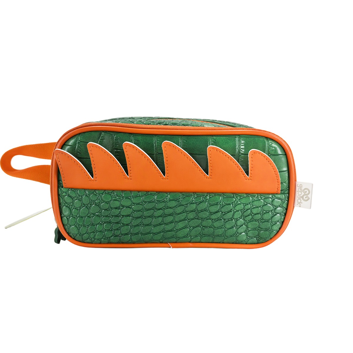 Lapicera Doble Cierre Gepack Dinosaurio Verde con Naranja | DelSol