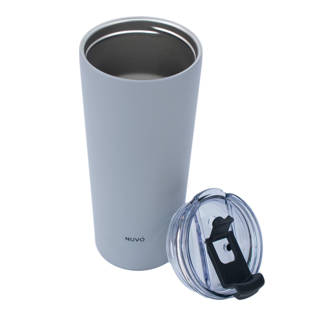 Termo Doble Pared Nuvó Con Popote 600 ml Gris | DelSol
