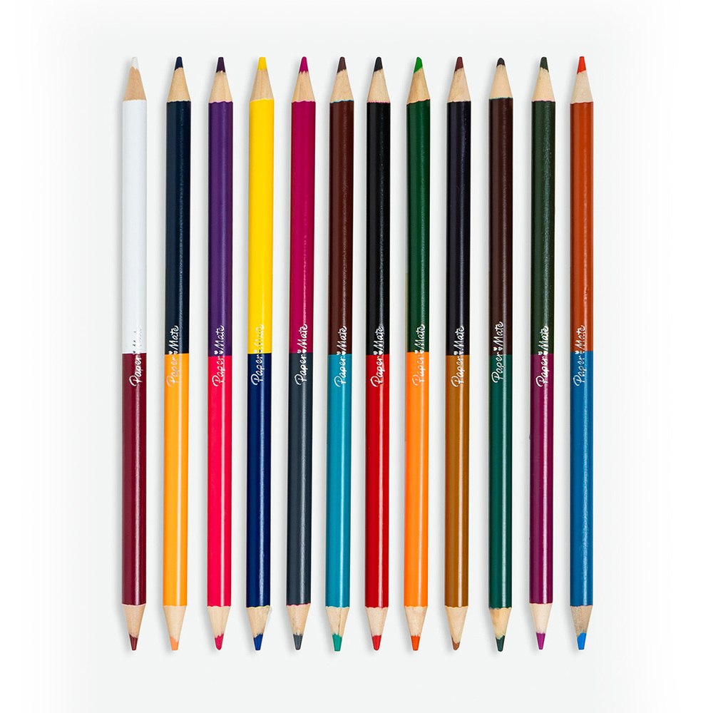 Lápices De Colores Paper Mate Doble Punta Multicolor 12 Piezas | DelSol