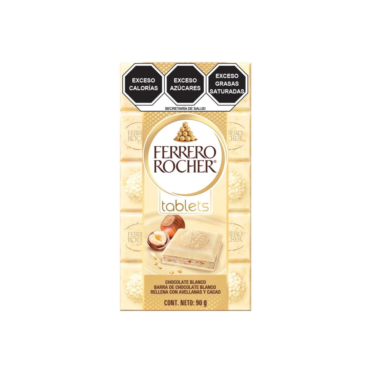 Barra de Chocolate Blanco Ferrero Rocher Tablets 90 g | DelSol