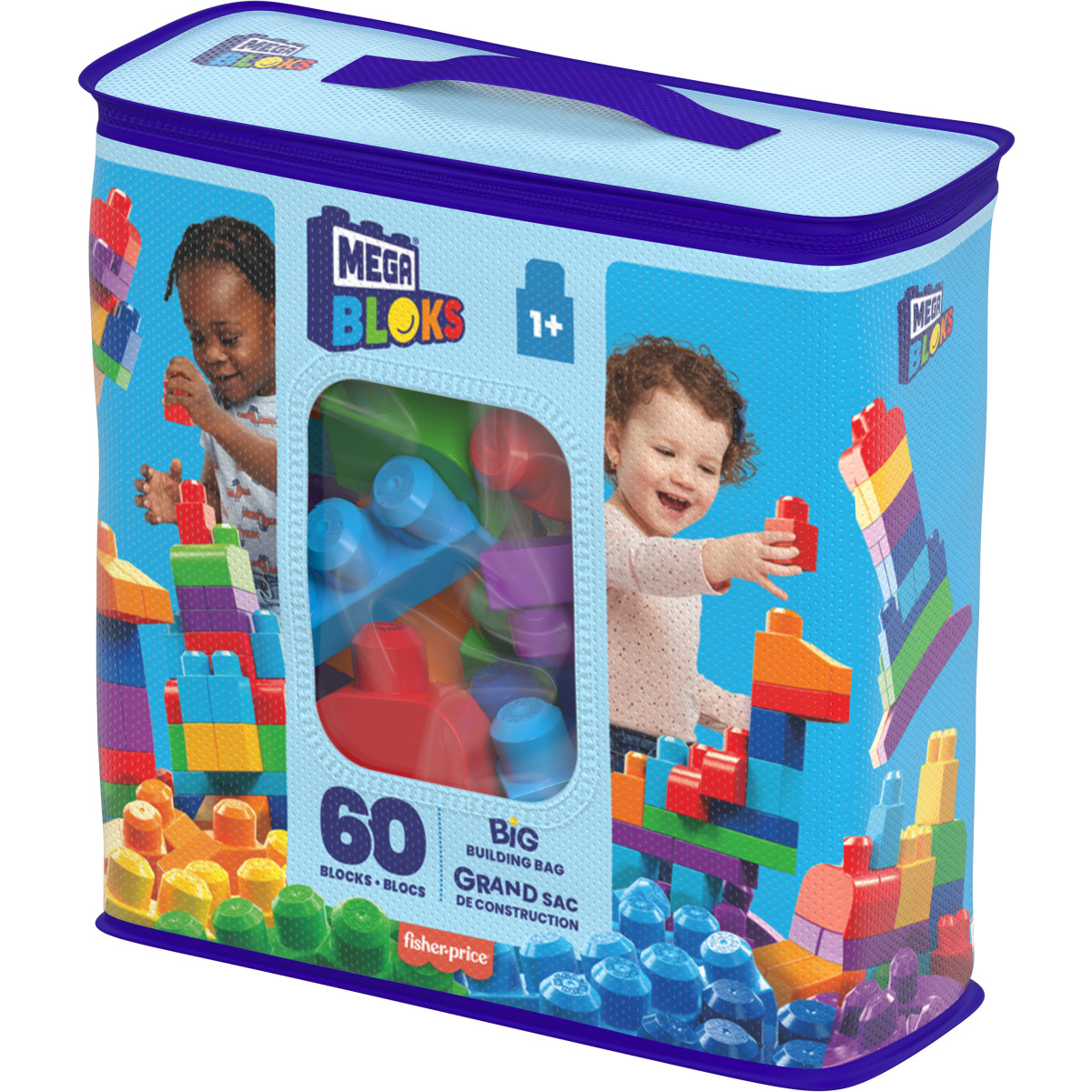 Bolsa de Bloques de Construcción Mega Bloks Azul 60 Piezas | DelSol
