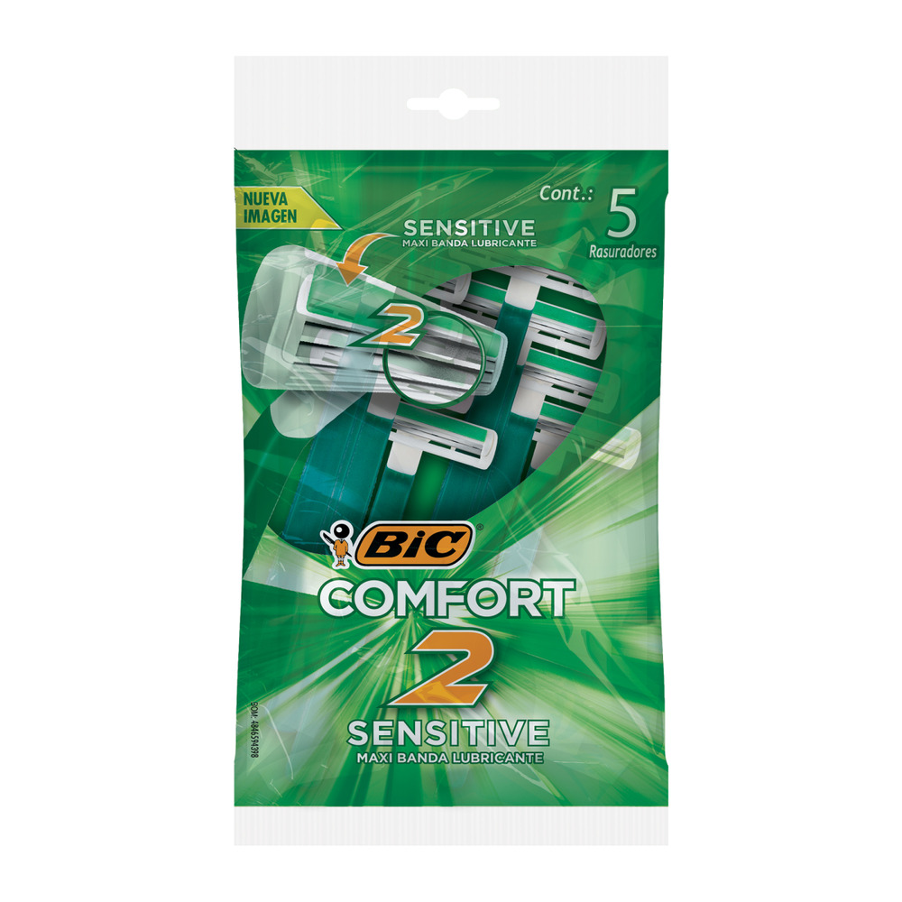 Rastrillos Desechables Bic Comfort 2 Sensitive 5 Piezas | DelSol