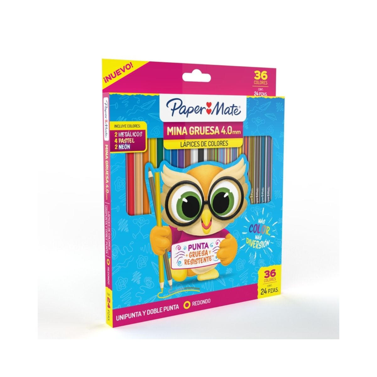 Lápices De Colores Paper Mate Unipunta Y Doble Punta Multicolor 24 ...