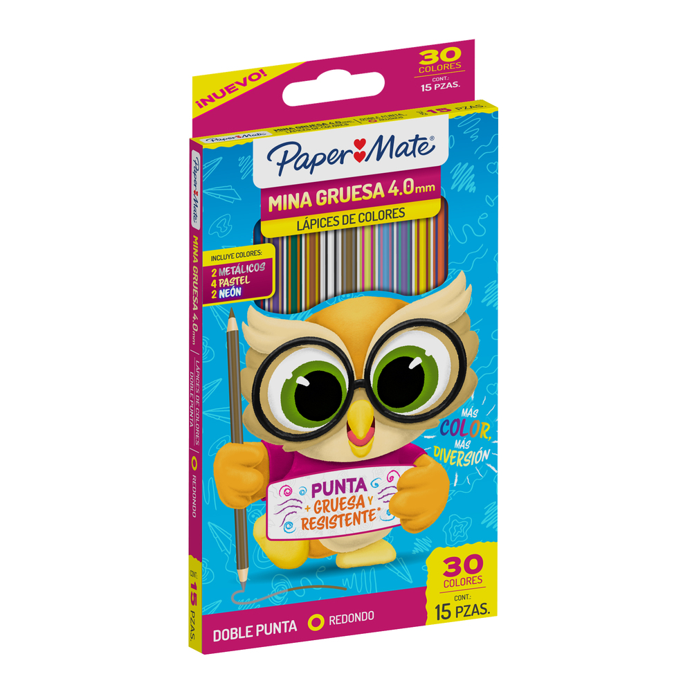 Lápices De Colores Paper Mate Doble Punta Multicolor 15 Piezas | DelSol