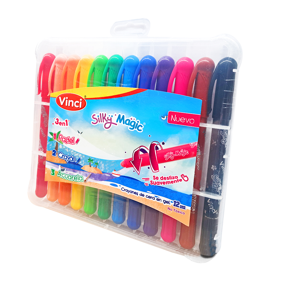 Crayones Vinci Silky Magic Multicolor 12 Piezas | DelSol