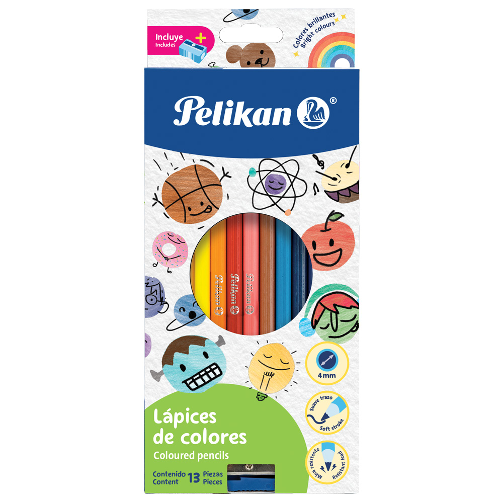 Lápices de Colores Pelikan con Sacapuntas 13 Piezas | DelSol
