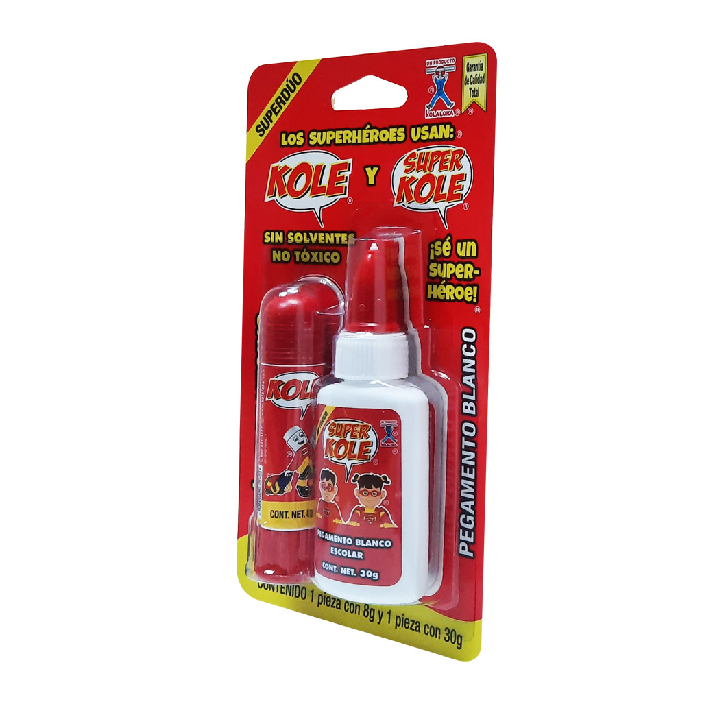 Lápiz Adhesivo y Pegamento Blanco Kole 2 Piezas | DelSol