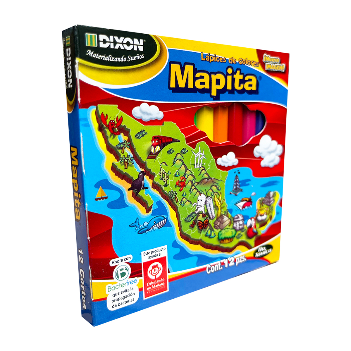 Lápices de Colores Cortos Dixon Mapita 12 Piezas | DelSol