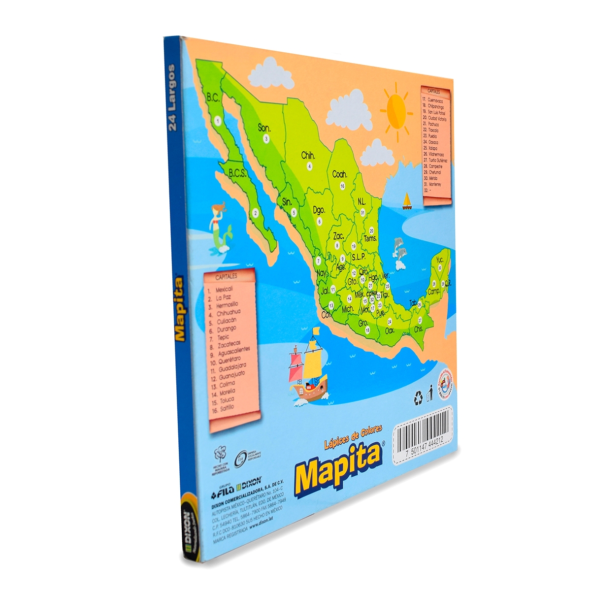Lápices de Colores Dixon Mapita 24 Piezas | DelSol
