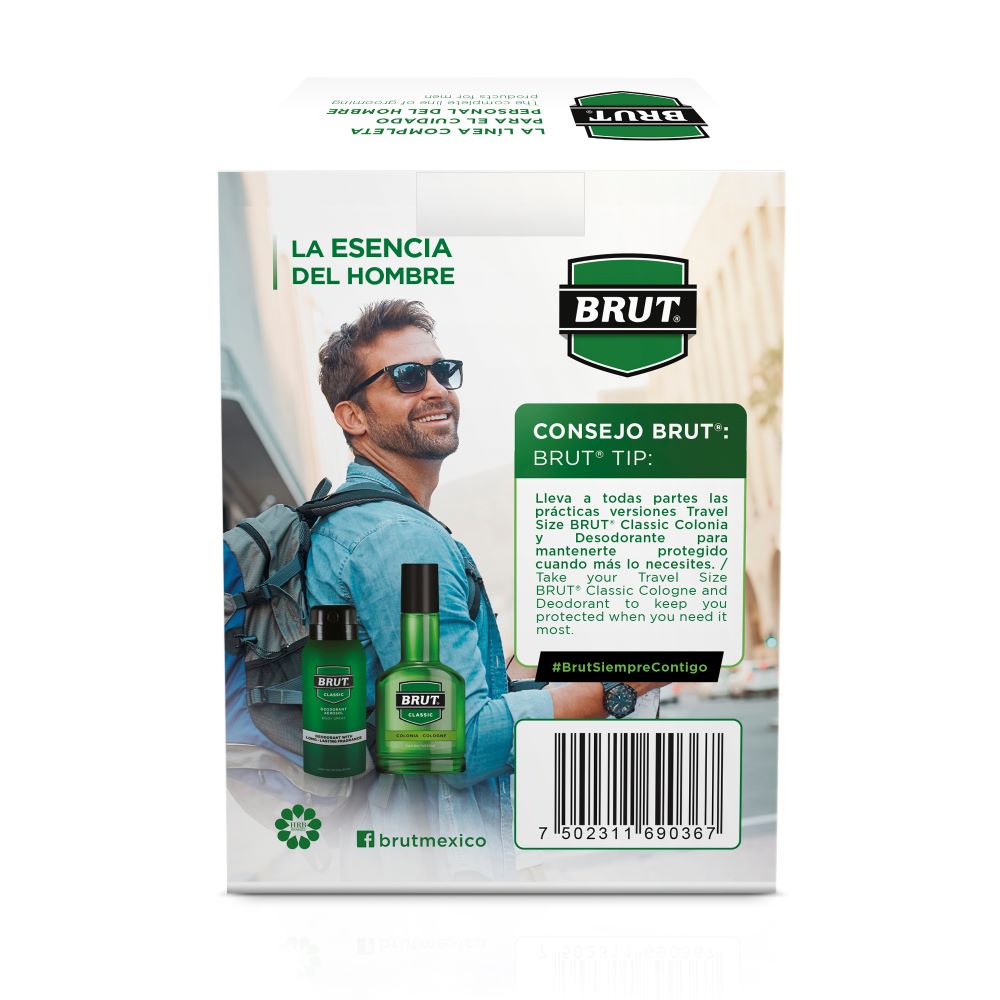 Set Colonia y Desodorante en Aerosol Brut Classic 2 Piezas | DelSol