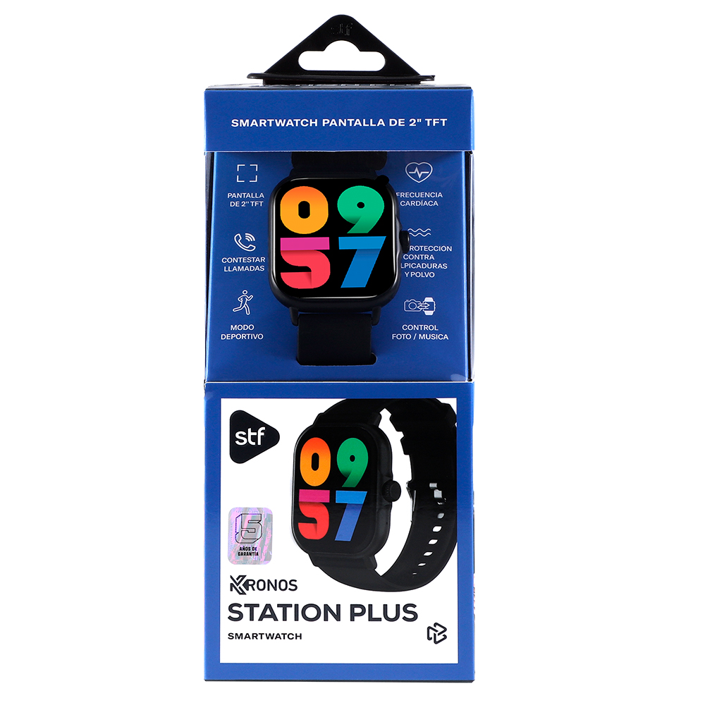 Smartwatch STF Kronos Station Plus Pantalla TFT 2 Pulgadas Negro | DelSol