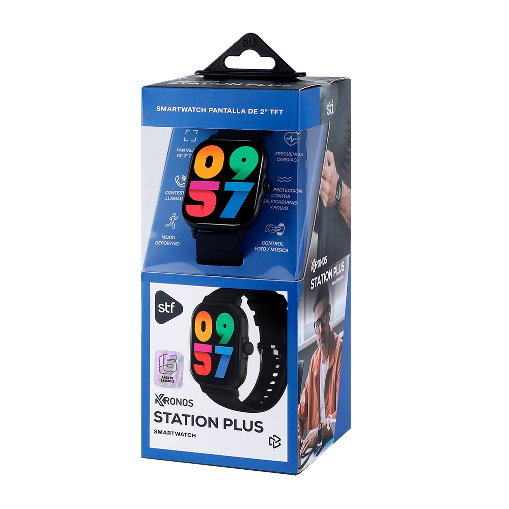 Smartwatch STF Kronos Station Plus Pantalla TFT 2 Pulgadas Negro | DelSol