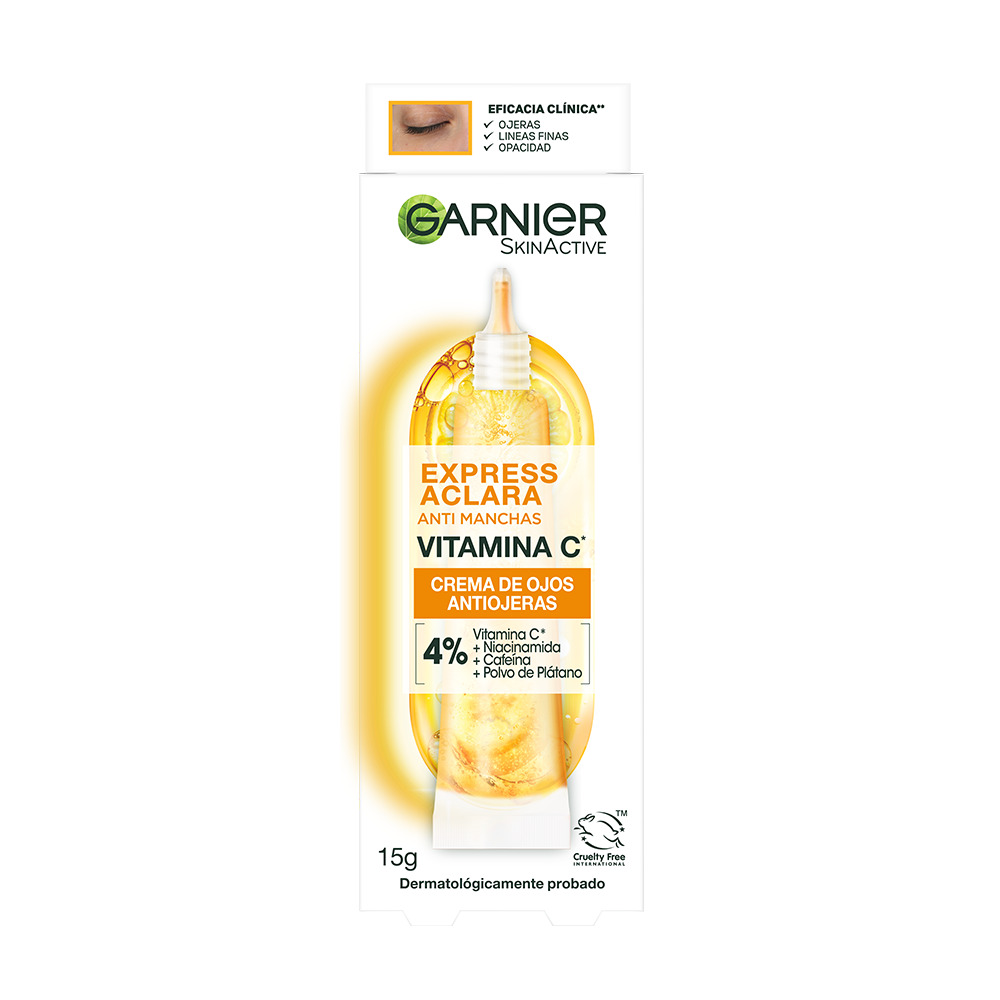 Crema de Ojos Garnier Skin Active Express Aclara Vitamina C 15 ml | DelSol