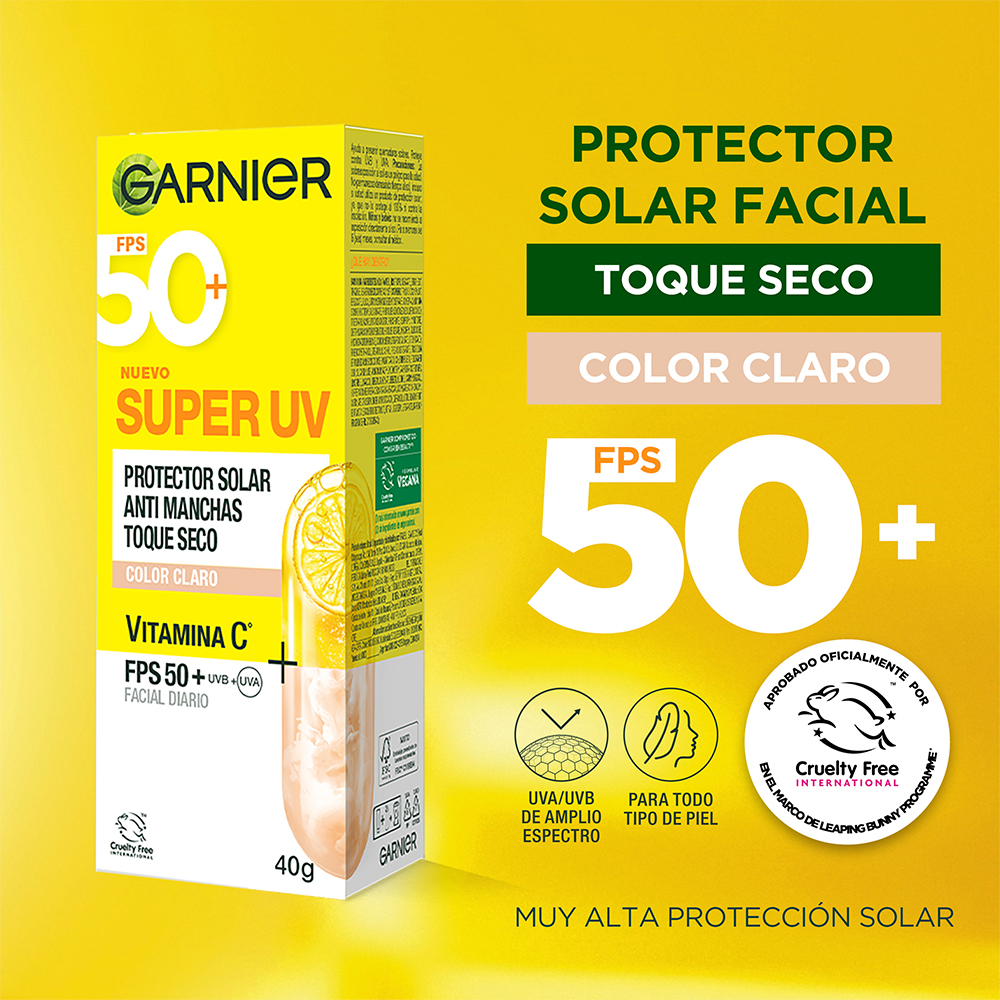 Protector Solar Garnier Super UV Tono Claro 40 ml | DelSol