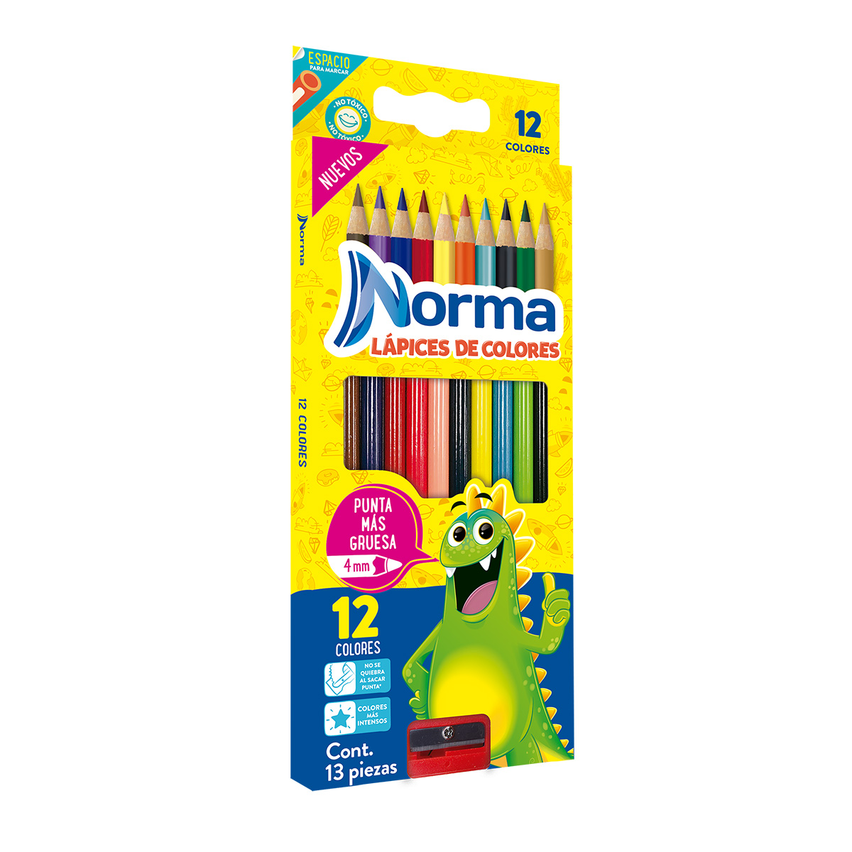 Lápices De Colores Y Sacapuntas Norma 13 Piezas | DelSol