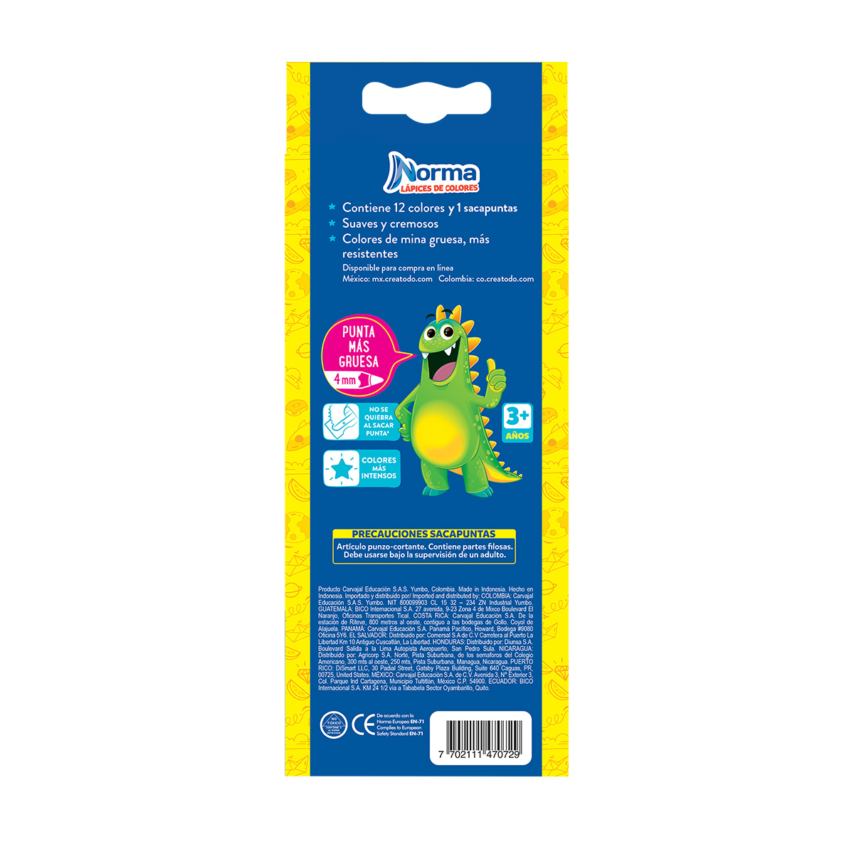 Lápices De Colores Y Sacapuntas Norma 13 Piezas | DelSol