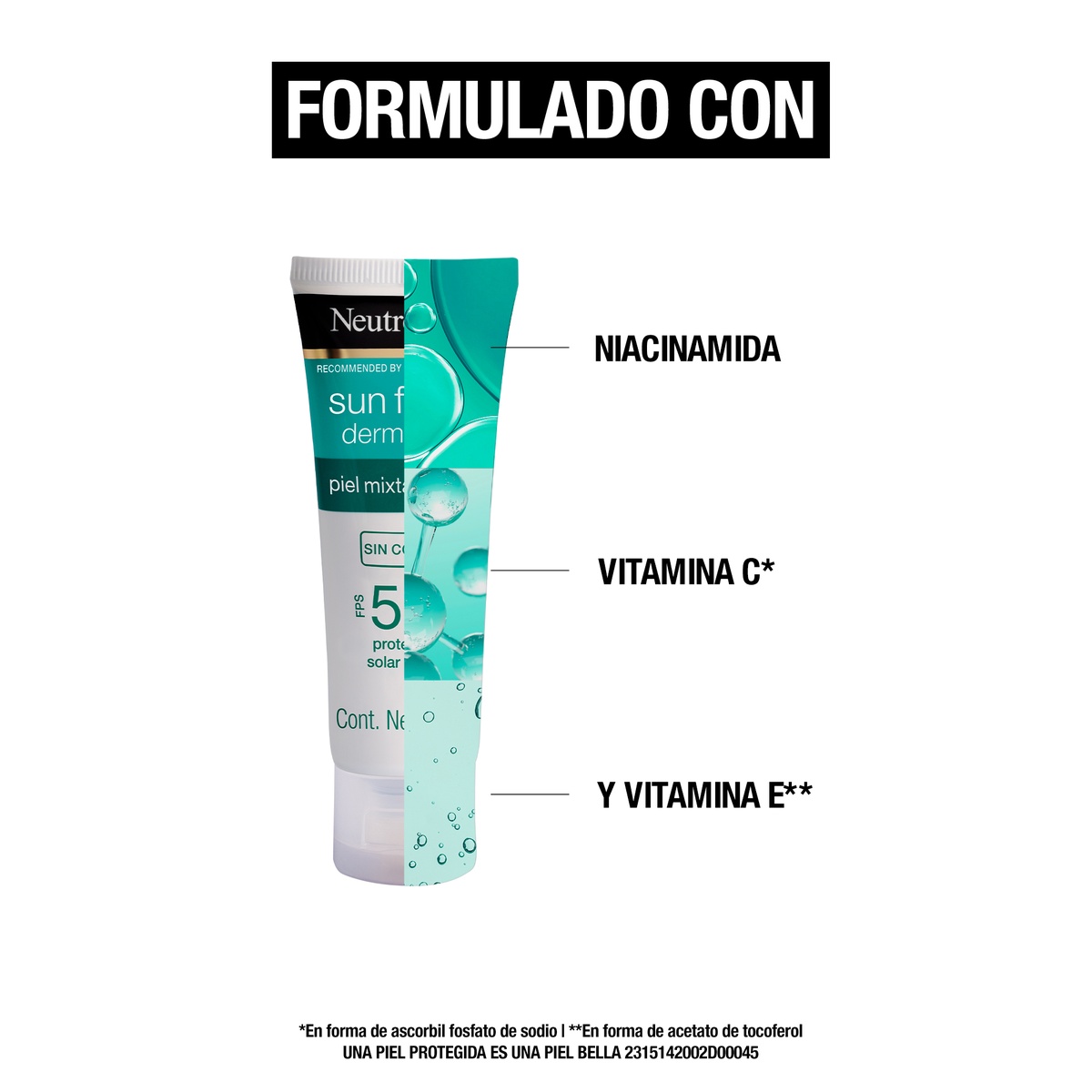 Protector Solar Facial Neutrogena Sun Fresh Niacinamida FPS50+ 40g | DelSol