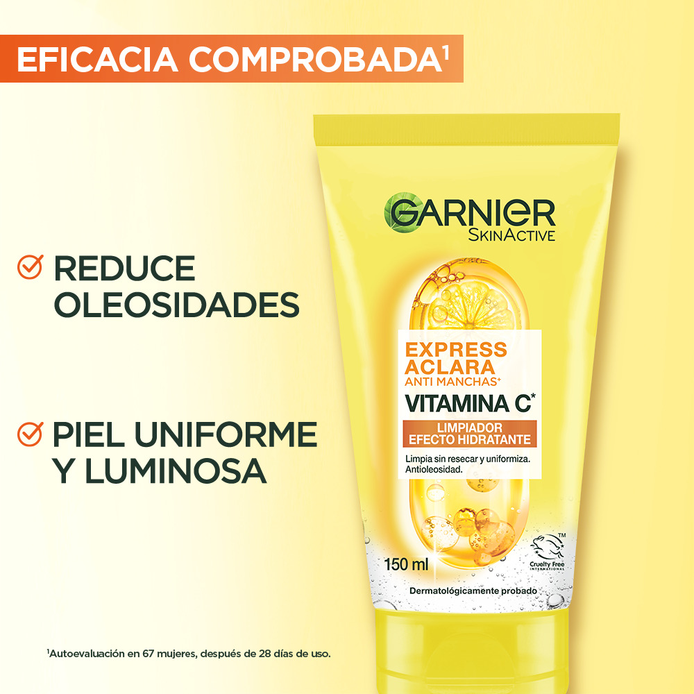 Gel Limpiador Hidratante Garnier Skin Active Express Aclara Vitamina C ...