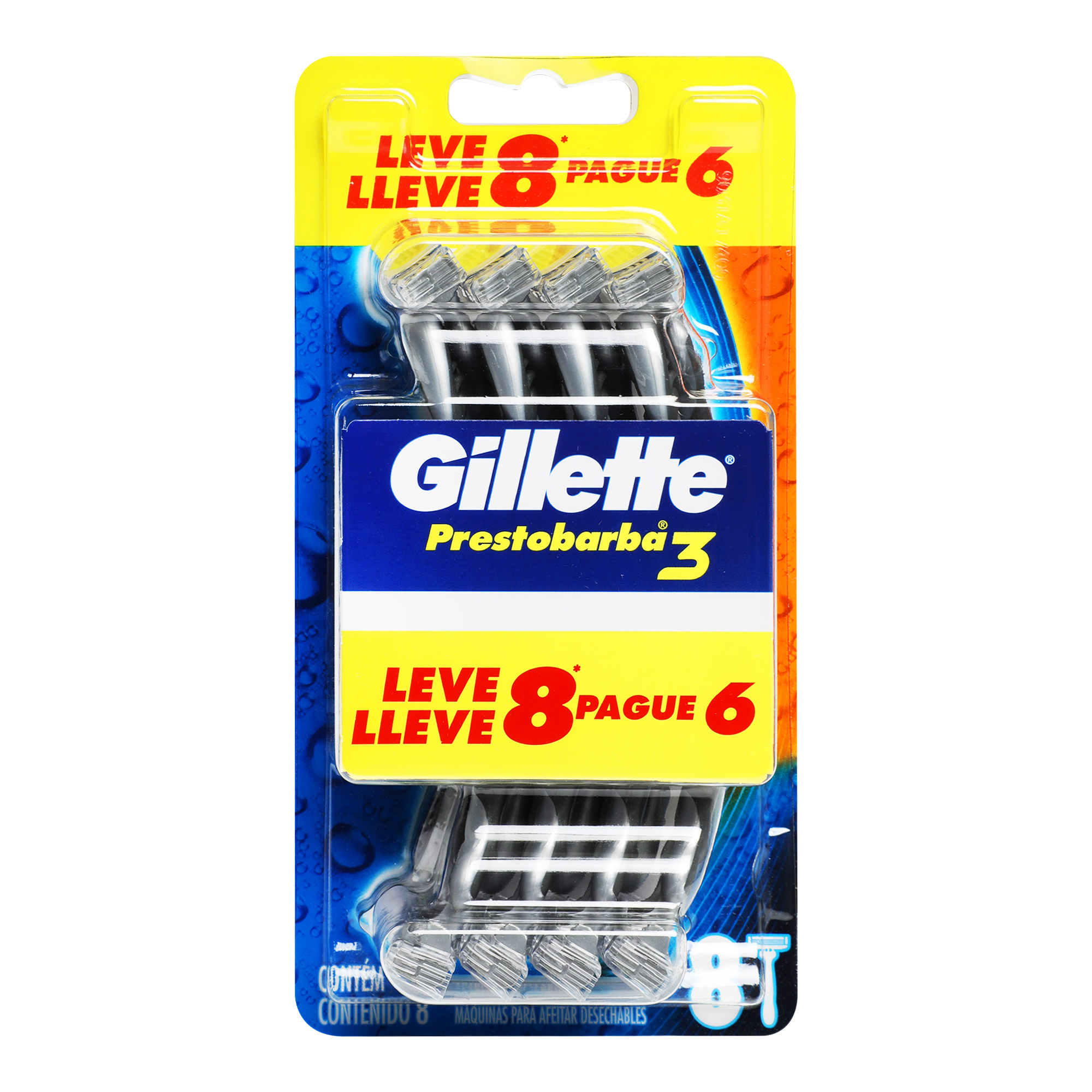 Rastrillos Desechables Gillette Prestobarba 3 con 8 Piezas | DelSol