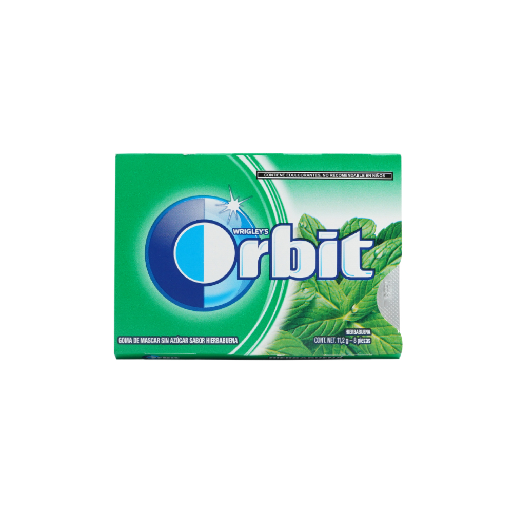 Goma de Mascar Orbit Hierbabuena 8 piezas | DelSol