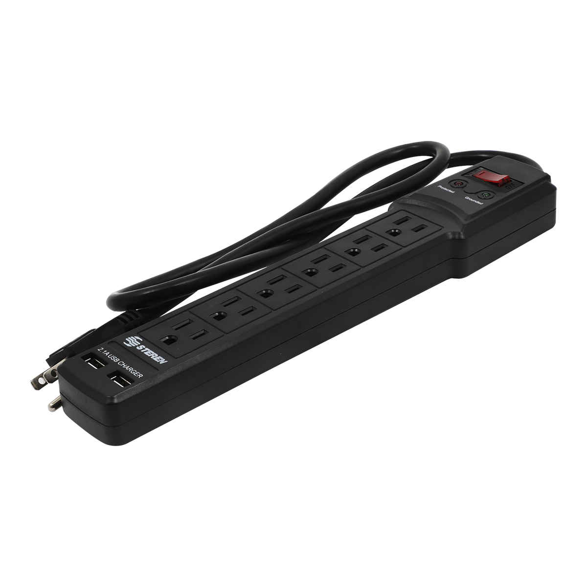 Multicontacto 6 Salidas y 2 Puertos Usb Steren | DelSol