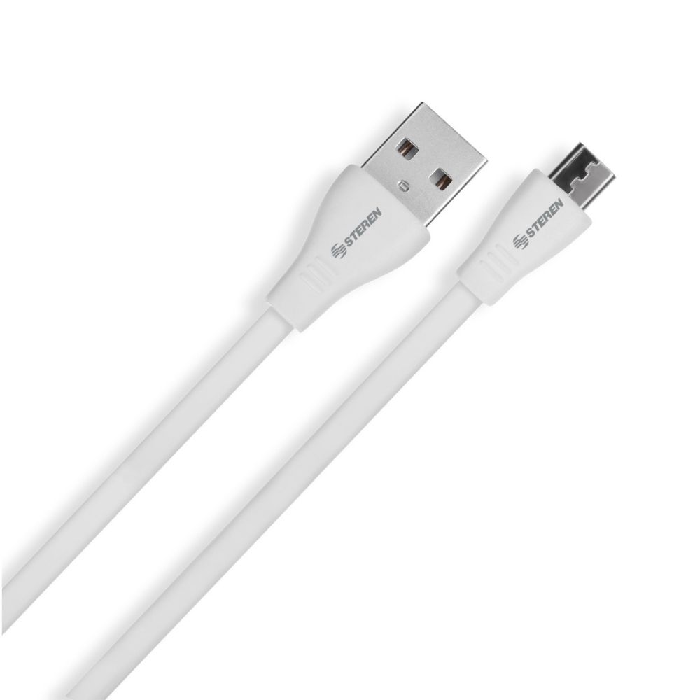 Cable USB a Micro USB Steren Blanco 1.2 m | DelSol